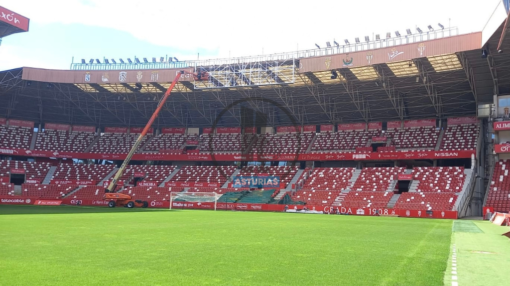 Así están las obras para los nuevos videomarcadores de El Molinón ...